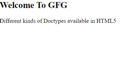 Different Kinds Of Doctype Available In HTML GeeksforGeeks