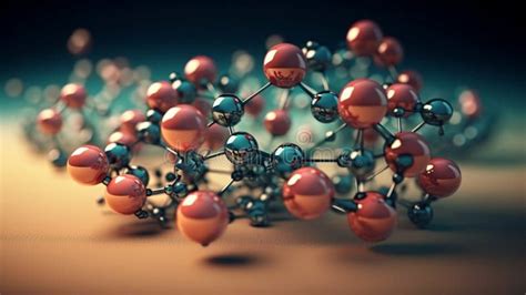 3d Illustration Molecules Atoms Background Stock Illustration