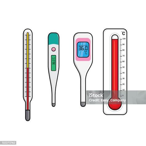 어린이를위한 만화 온도계 사진 이것은 부모와 교사를위한 유치원 및 가정 교육을위한 벡터 일러스트레이션입니다 온도계에 대한 스톡