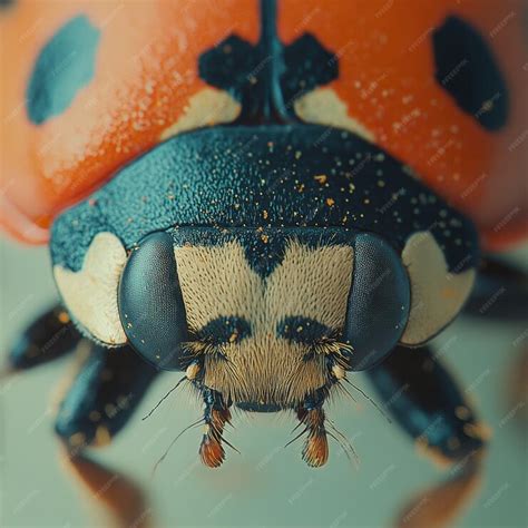Ladybug Under The Microscope Premium Ai Generated Image