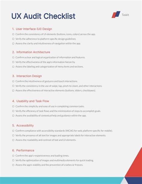 Ux Audit Checklist Template Visme