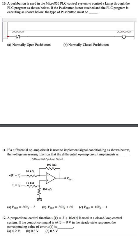 Solved PLC Program As Shown Below If The Pushbutton Is Not Chegg