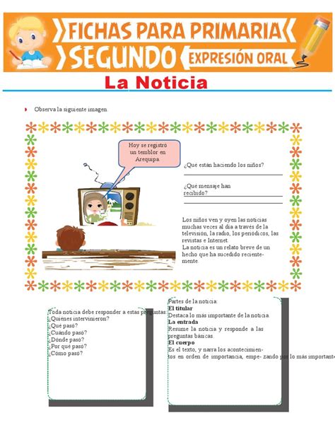 La Noticia Para Segundo Grado De Primaria 24 De Febrero Pdf