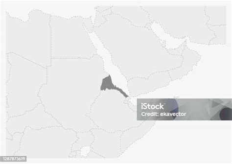 Karta Över Afrika Med Markerad Eritrea Karta Vektorgrafik Och Fler