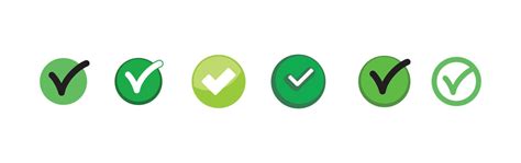 Check Mark Set Of Green Tick Approval Icons 11155705 Vector Art At Vecteezy