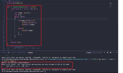 Lỗi For Loop Initial Declarations Are Only Allowed In C99 Or C11