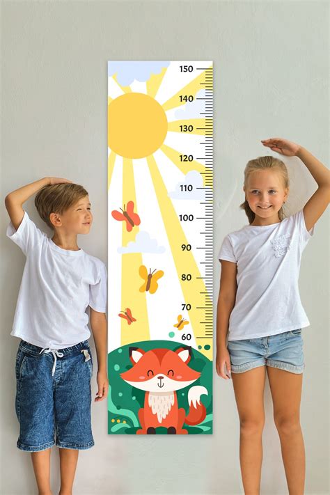 Growth Chart Sticker Cute Fox Wall Decal Enjoymydesign Llc