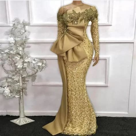 Sexy Mermaid Off The Shoulder Luxury Evening Dress Elegant Ladies
