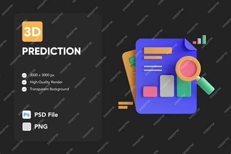 Premium Psd 3d Icon Illustrations Prediction Analytics Data Analysis