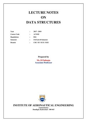 Adsa Total Lecture Notes Unit I Overview Of Data Structures