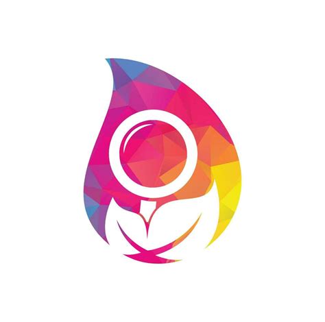 Leaf Search Drop Shape Concept Vector Logo Template Nature Finder Logo