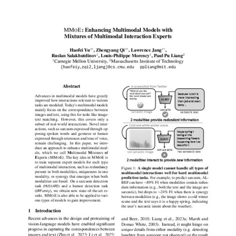 Mmoe Enhancing Multimodal Models With Mixtures Of Multimodal Interaction Experts Acl Anthology