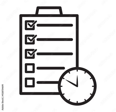 Checklist icon set. Clipboard checklist or document. Checkmark, document, checkbox on paper and ...