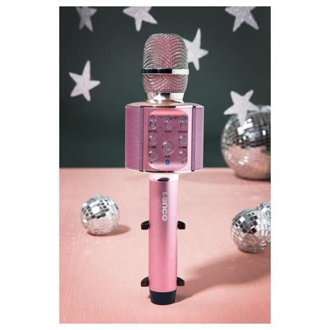Lenco Bmc 090pk Bluetooth Karaoke Microphone With Lights Pink At