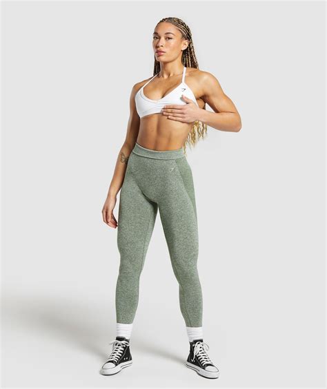 Gymshark Flex High Waisted Leggings Force Greenvanilla Beige Gymshark