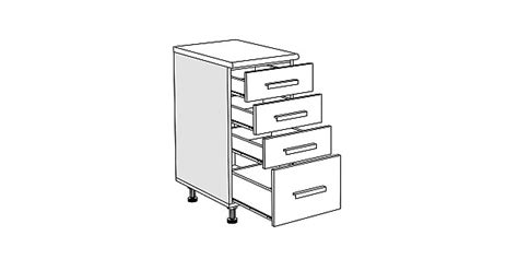Кухненски шкаф долен с четири чекмеджета In D40 F снежен дъб • Модулна кухня In снежен дъб