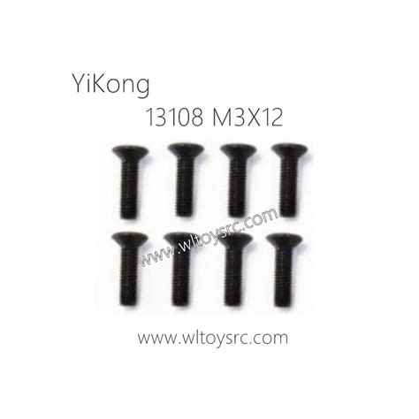 13108 Flat Head Hexagon M3x12 Parts For Yikong Rc Car