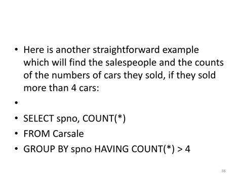 Ppt Sql Unit Aggregation Group By And Having Powerpoint