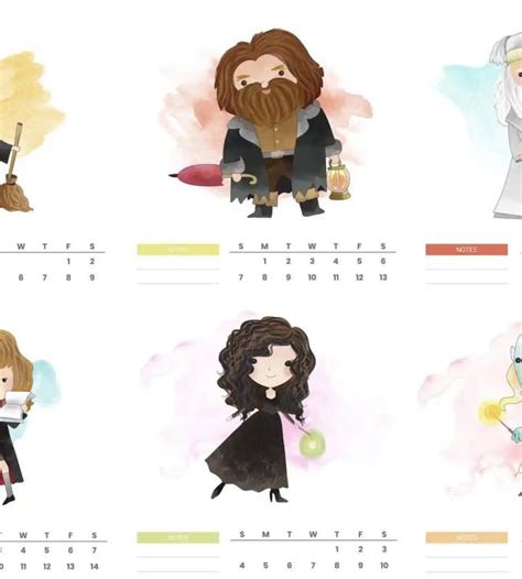 Calendário 2024 Harry Potter Para Imprimir