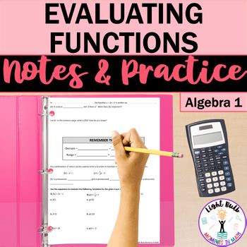 Evaluating Functions Notes And Practice Worksheet By Light Bulb Moments