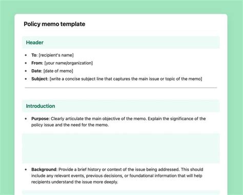 Policy Memo Free Craft Template