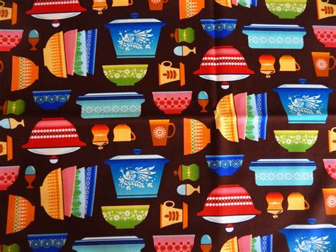 Fabric Pyrex Collector Retro Patterns Kitchenware Nesting Etsy
