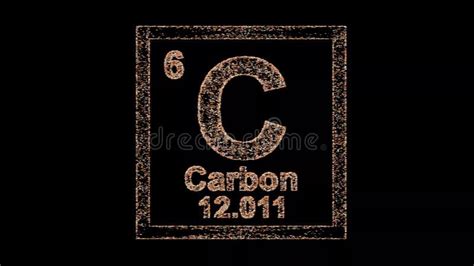 Carbon Chemical Element Periodic Table On Black Background Motion