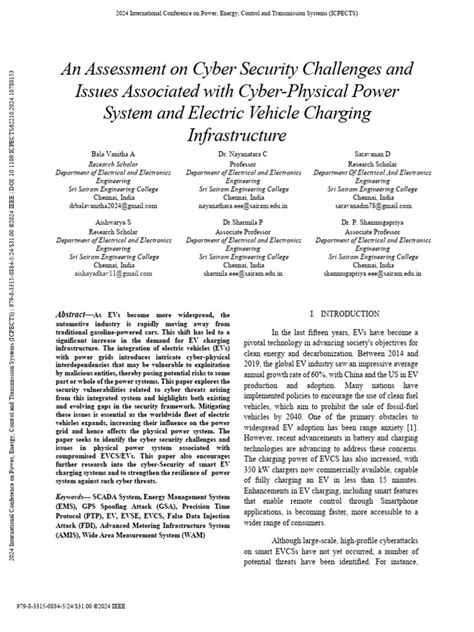 1 An Assessment On Cyber Security Challenges And Issues Associated With Cyber Physical Power