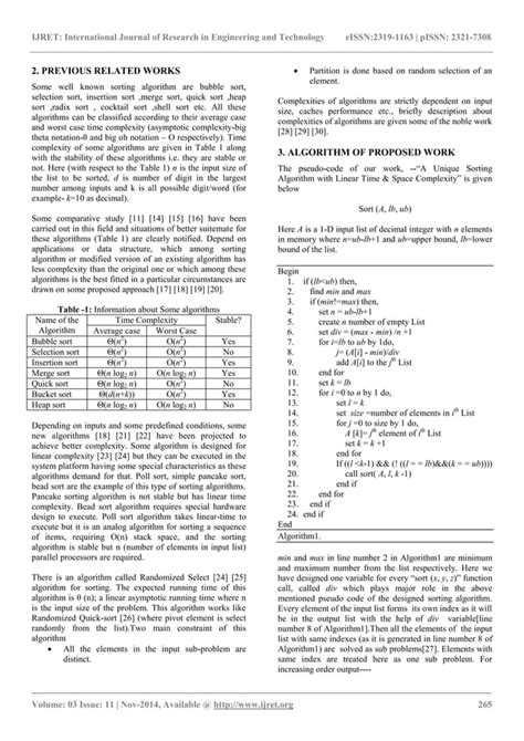 A Unique Sorting Algorithm With Linear Time Space Complexity PDF