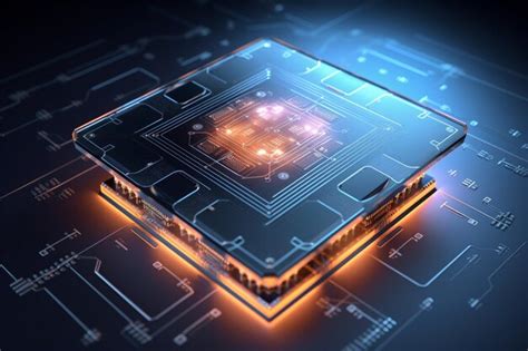 Premium Ai Image Room Temperature Superconducting Technology Suspended Chip Core 3d Rendering