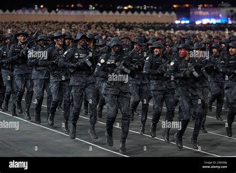 Members Of The Saudi Forces For Hajj And Umrah Perform During A