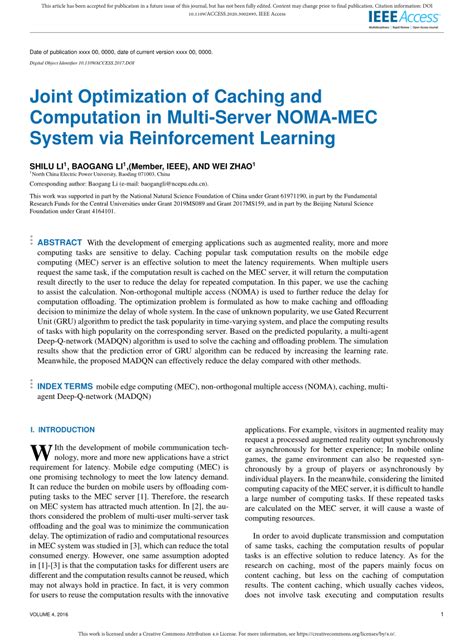PDF Joint Optimization Of Caching And Computation In Multi Server