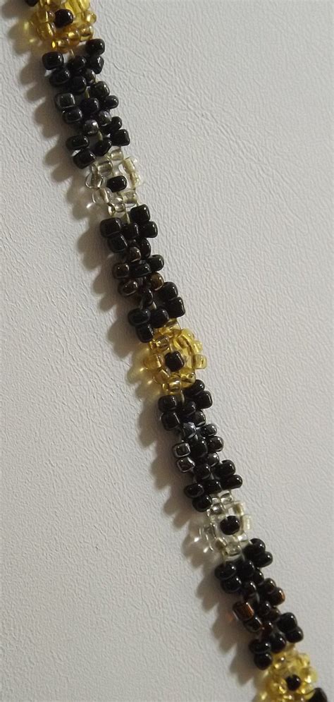 Vintage Seed Bead Necklace Flower Motif Etsy
