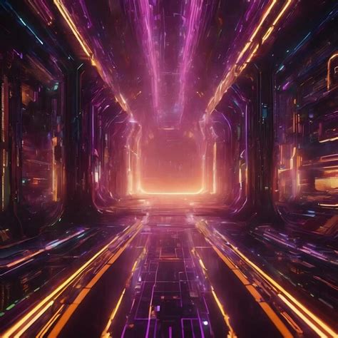 Premium Ai Image Futuristic Data Flow Data Transfer Technology Cyberpunk Big Data And