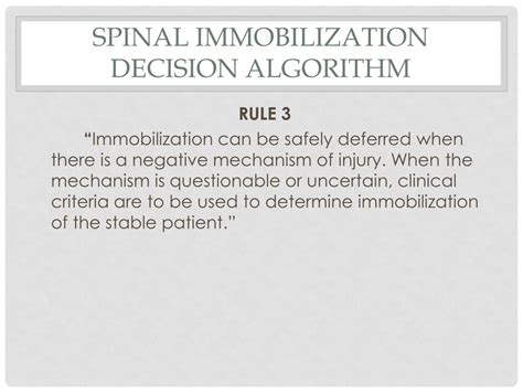 Ppt Selective Spine Immobilization Training Program Powerpoint