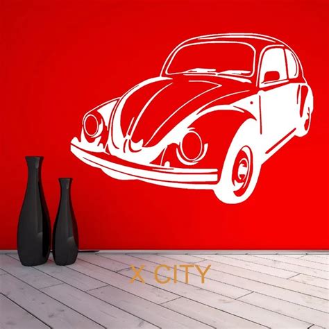 For Vw Beetle Bug Retro Volkswagen Vintage Classic Car Wall Art Sticker