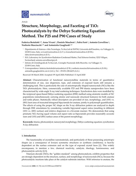 Pdf Structure Morphology And Faceting Of Tio2 Photocatalysts By The