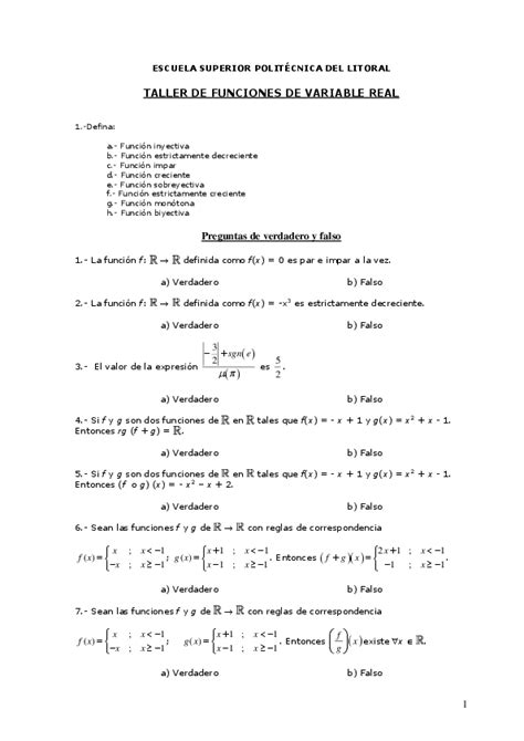 Doc Funciones De Variable Real