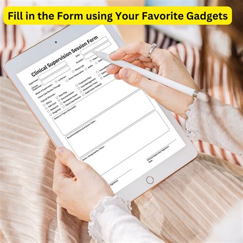 Clinical Supervision Session Form Hours Log Printable Fillable Pdf Template For Mental Health