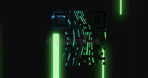 Qr Code Being Scanned With A Red Laser Seamless Looping Animation Of