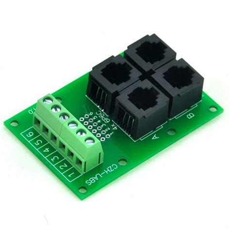 Rj11 Rj12 6p6c Jack 4 Way Buss Breakout Board Terminal Block Connector Wish