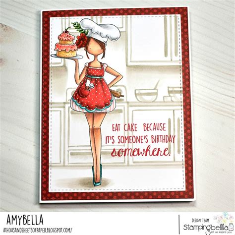 Curvy Girl Baker Rubber Stamp Set Include 2 Stamps Stamping Bella Usa