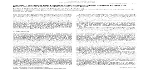 Successful Treatment Of Toxic Epidermal Necrolysis And Stevens Johnson
