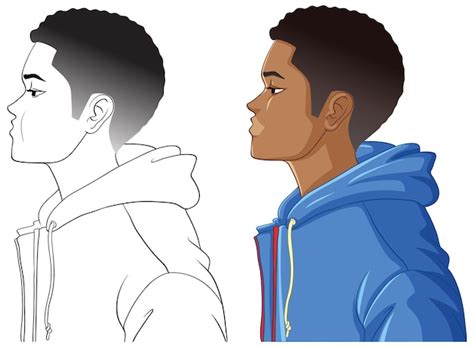 Dibujo Realista De Un Hombre Bearded Man Silhouette Hi Res Stock
