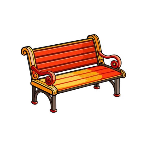 Charming Public Bench Visual Stock Illustration Illustration Of
