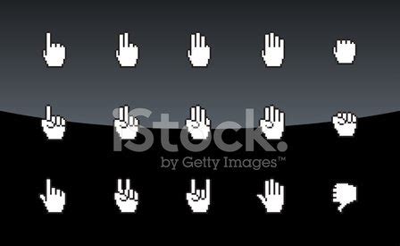 Pixel Cursors Icons Mouse Hands Stock Vector Royalty Free FreeImages