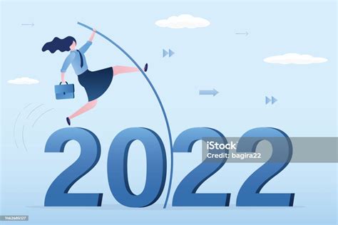장대높이뛰기 크로스오버 위기 계곡을 하는 자신감 있는 사업가 극으로 2022년을 뛰어넘는 기업가 앞으로 나아갈 길 성공적인