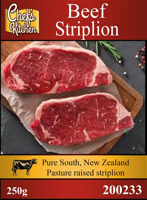 New Zealand Beef Striploin Steak Approximately 250g Korat Chef