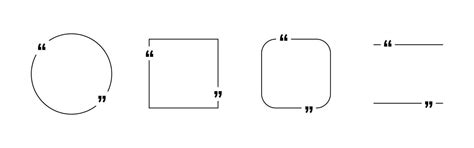 Quoting Box Set Quote Frame With Quotation Marks Speech Bubble For