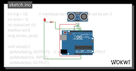 Ultrasonic Dari Pak Andrian Wokwi ESP32 STM32 Arduino Simulator